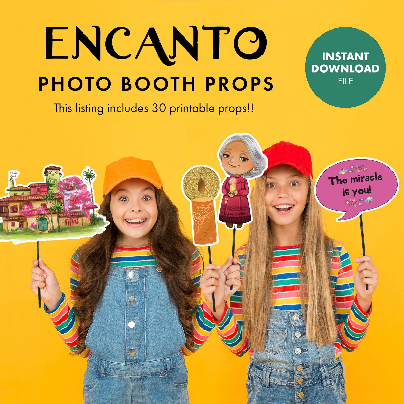 ENCANTO Kids Birthday Party PHOTOBOOTH PROPS Digital Printable - Etsy