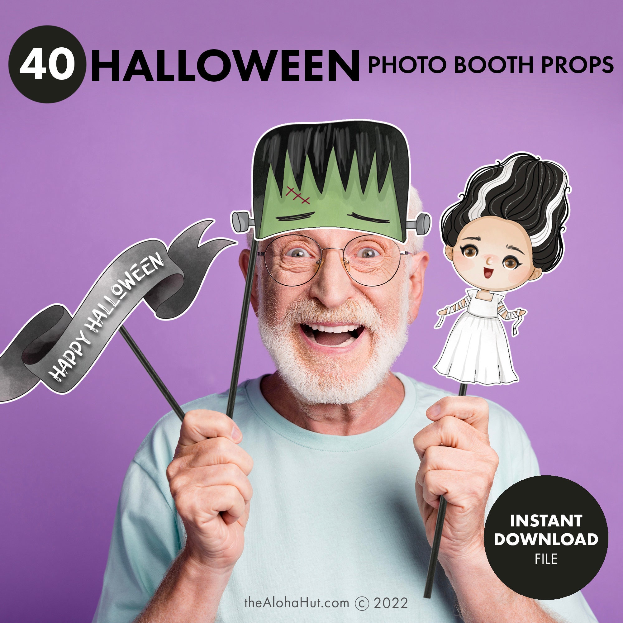 HALLOWEEN Party PHOTOBOOTH PROPS Digital Printable Party - Etsy