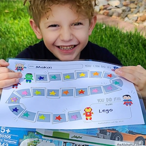 Kids REWARD & CHORE Charts Superhero Princess Elementary Kindergarten ...