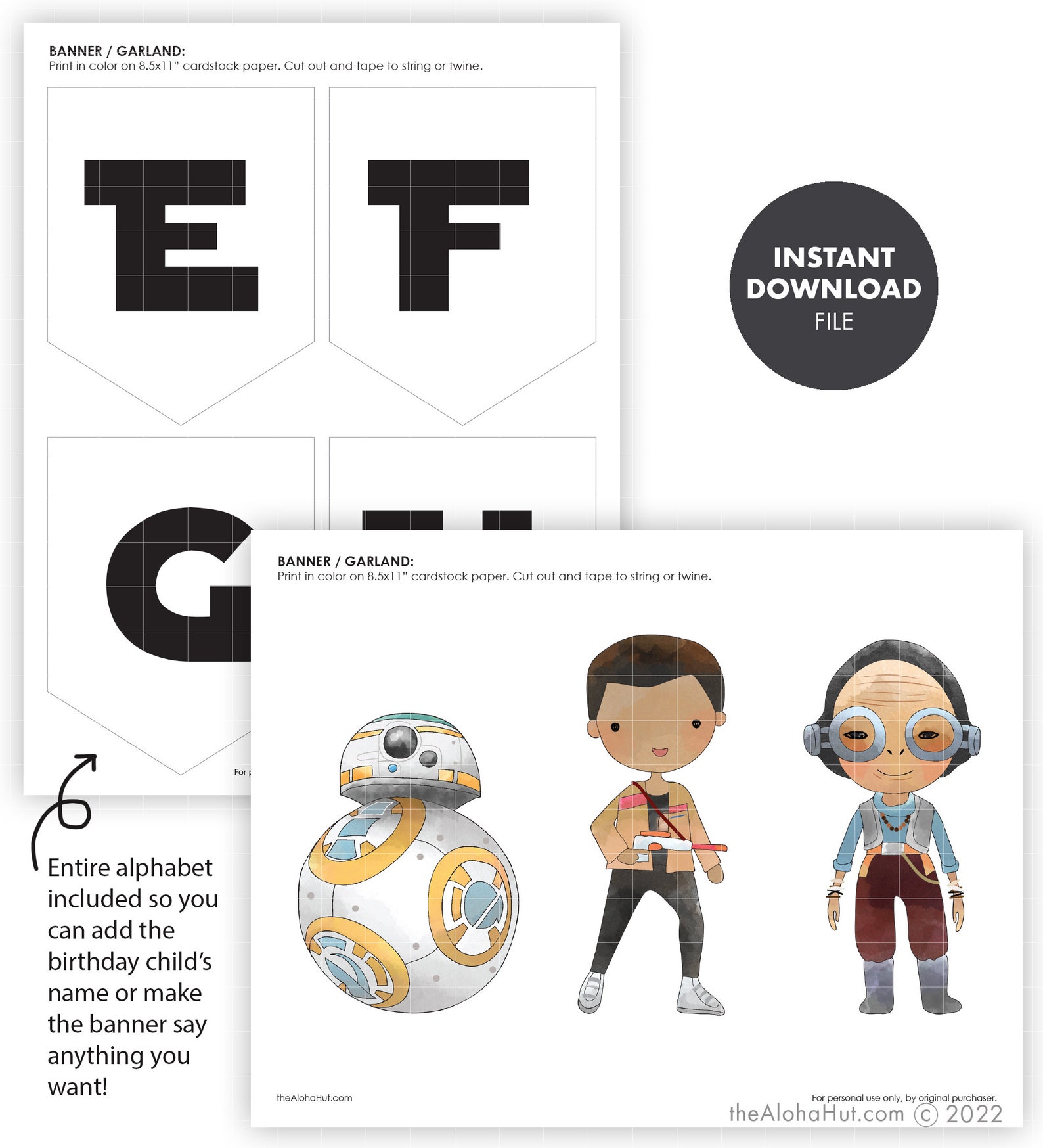 Personalized STAR WARS Kids Birthday Party Banner Garland - Etsy