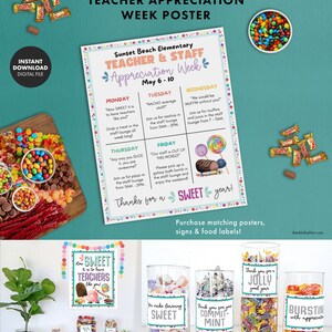 EDITABLE Candy Buffet TEACHER APPRECIATION Week Thank You Sign Poster ...