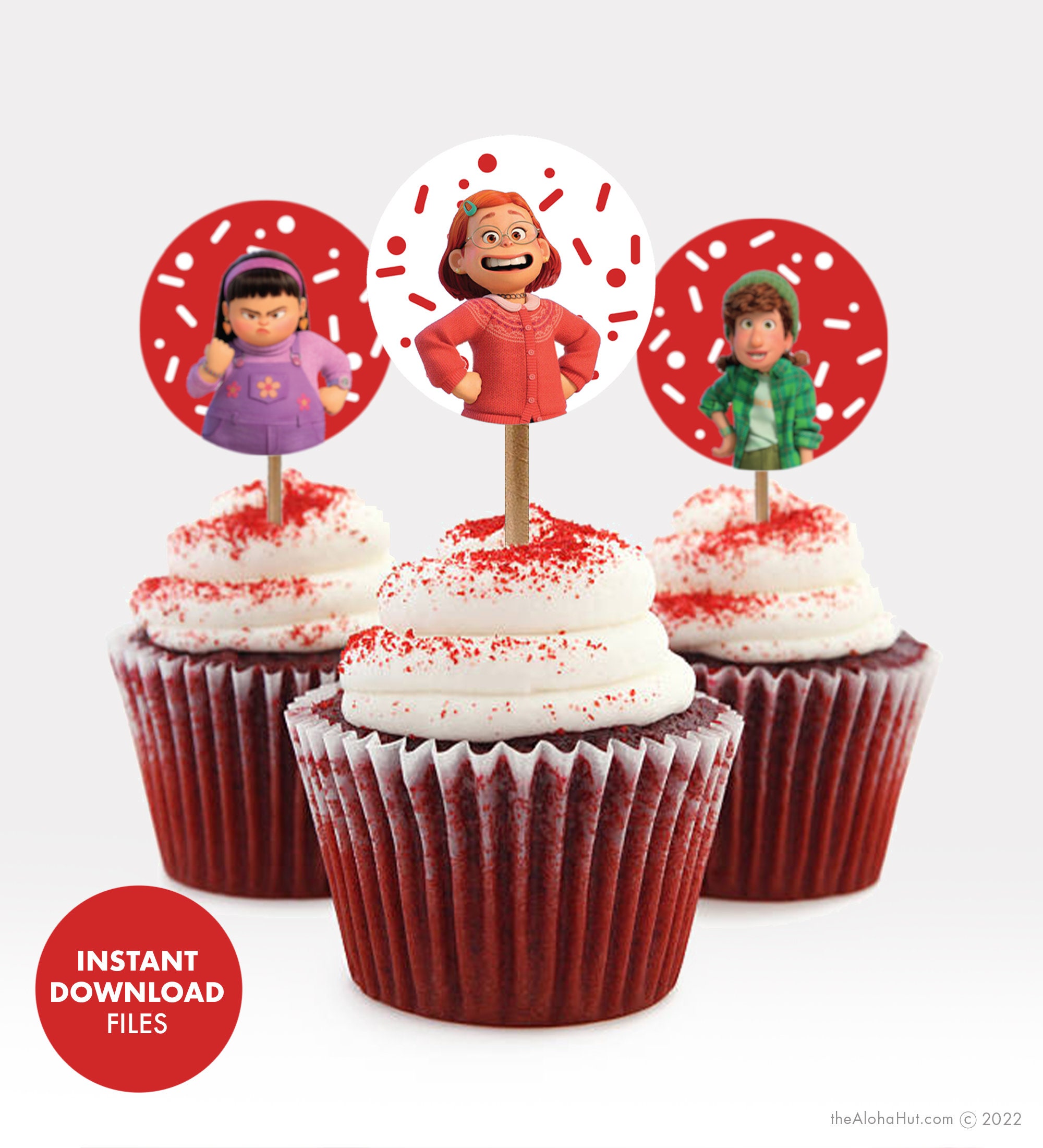 TURNING RED Kids Birthday Cupcake Cake Toppers & Party Favor - Etsy Canada