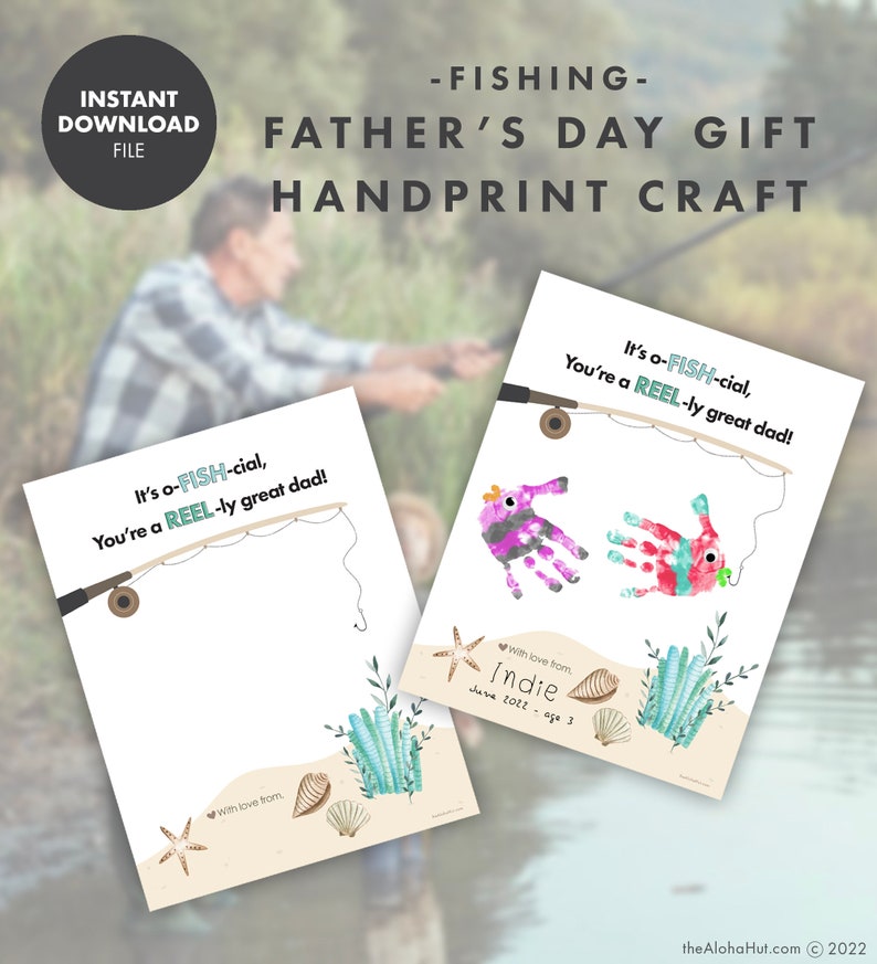 FATHER'S DAY Craft Gift Kids Fingerprint Handprint - Etsy