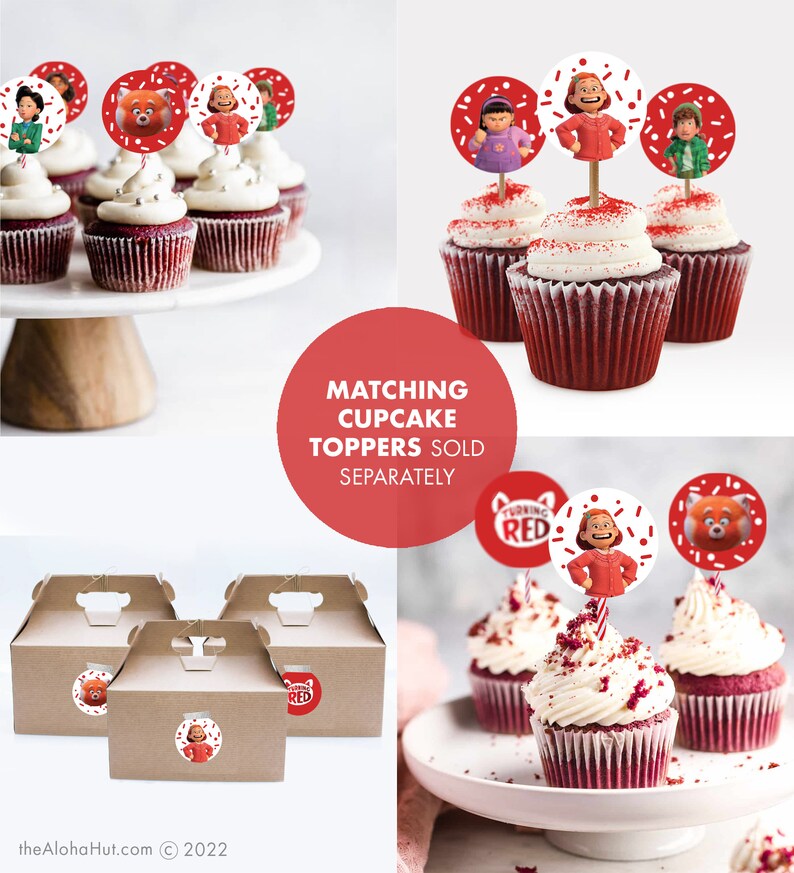 TURNING RED Kids Birthday Party Cake Topper Party Decor - Etsy