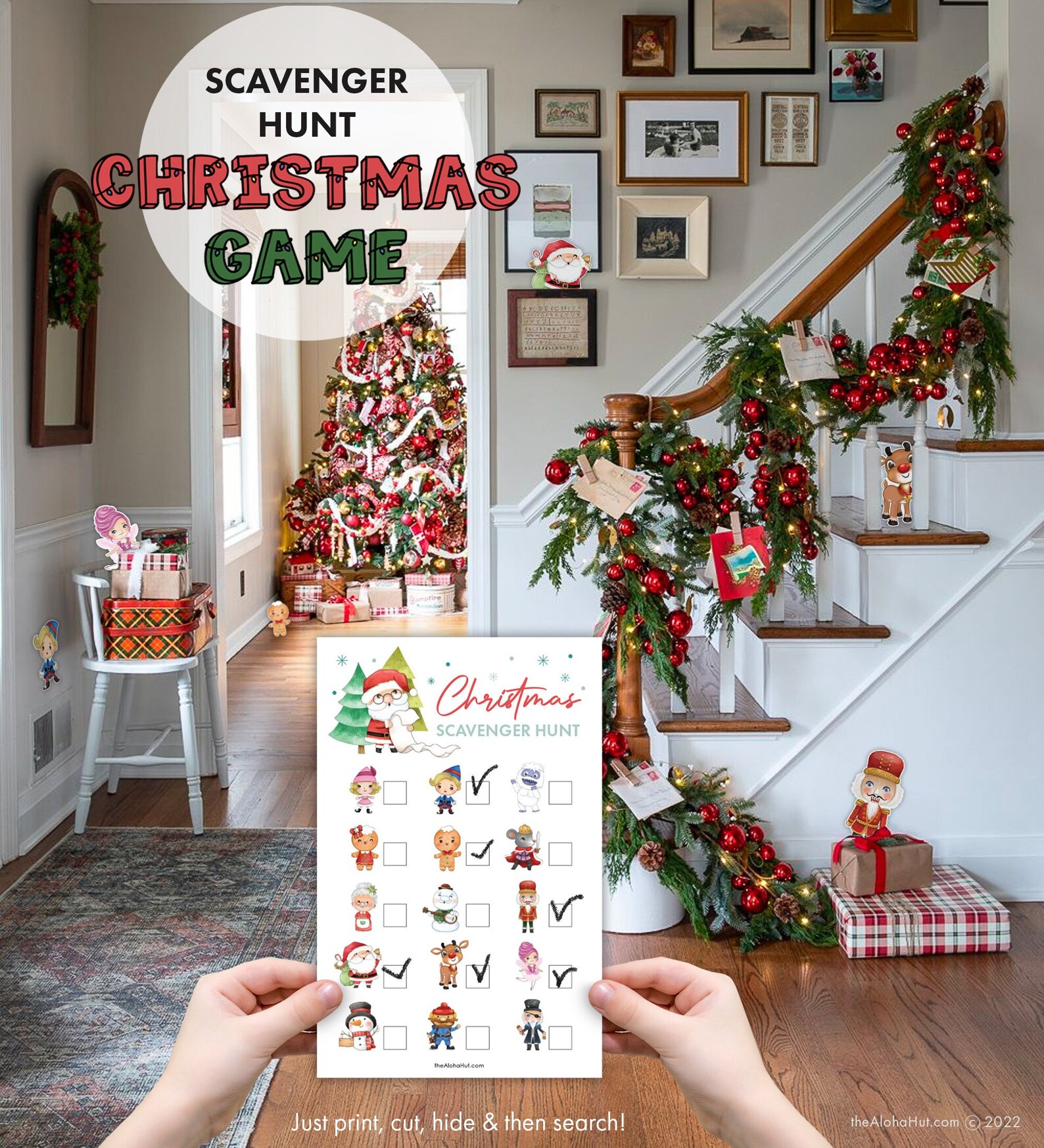 CHRISTMAS SCAVENGER HUNT Game Kids Party Games Printable - Etsy