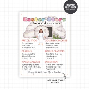 Trail Mix EASTER Story Handout PRINTABLE Religious Christian Church ...