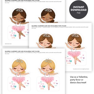 You Are Tutu Sweet PRINTABLE Non-candy VALENTINE Ballerina Valentine's ...