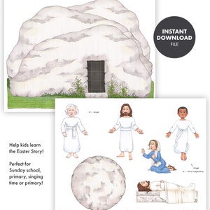 EASTER STORY Puppets & Scenes Kids Activity Bible Church Homeschool ...