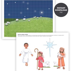 CHRISTMAS NATIVITY Puppets & Scenes Kids Activity Bible Church ...