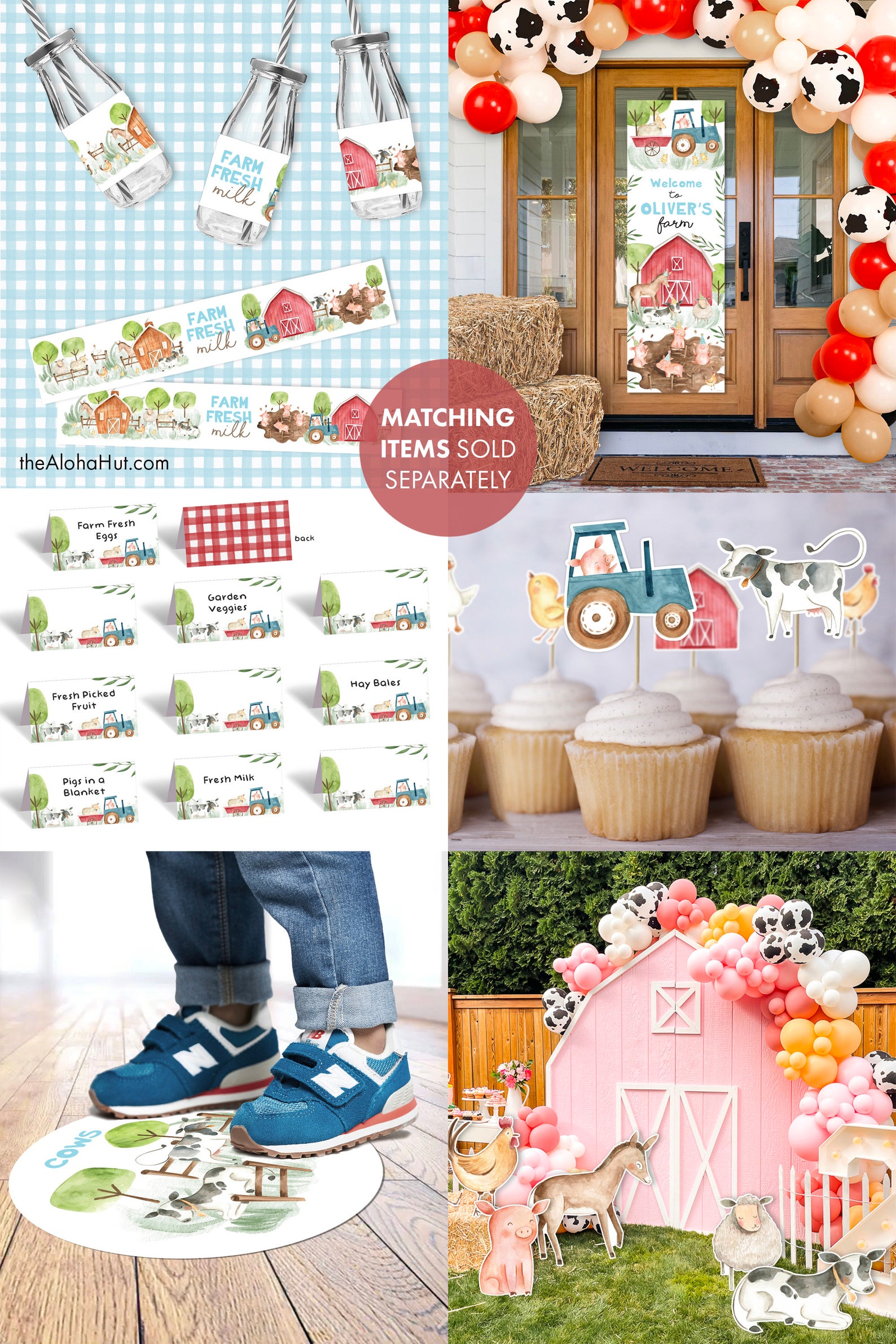 FARM ANIMAL Party Sign Pig Out Food Table Labels - Etsy