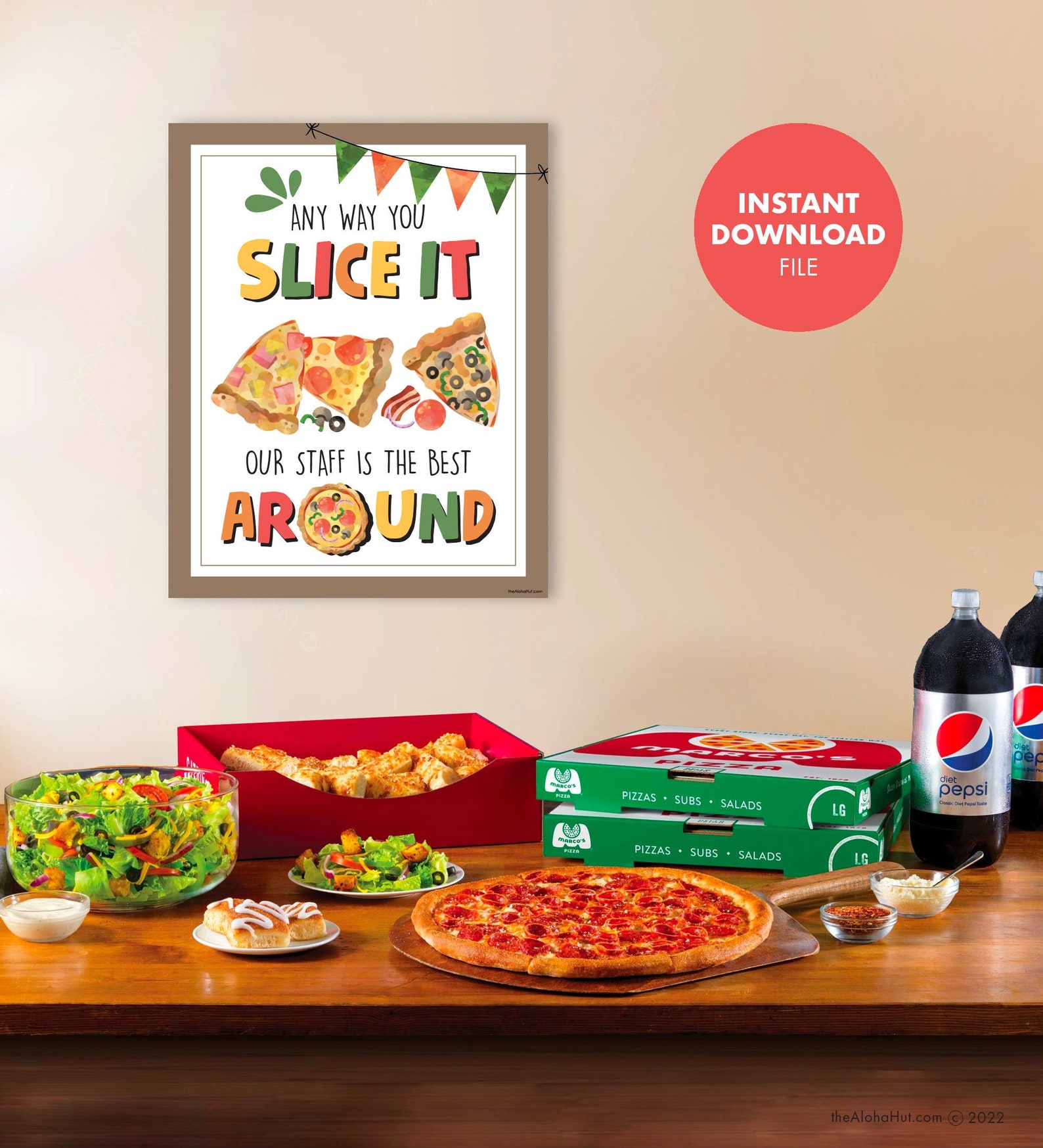 Pizza TEACHER APPRECIATION Poster Party Staff Appreciation - Etsy