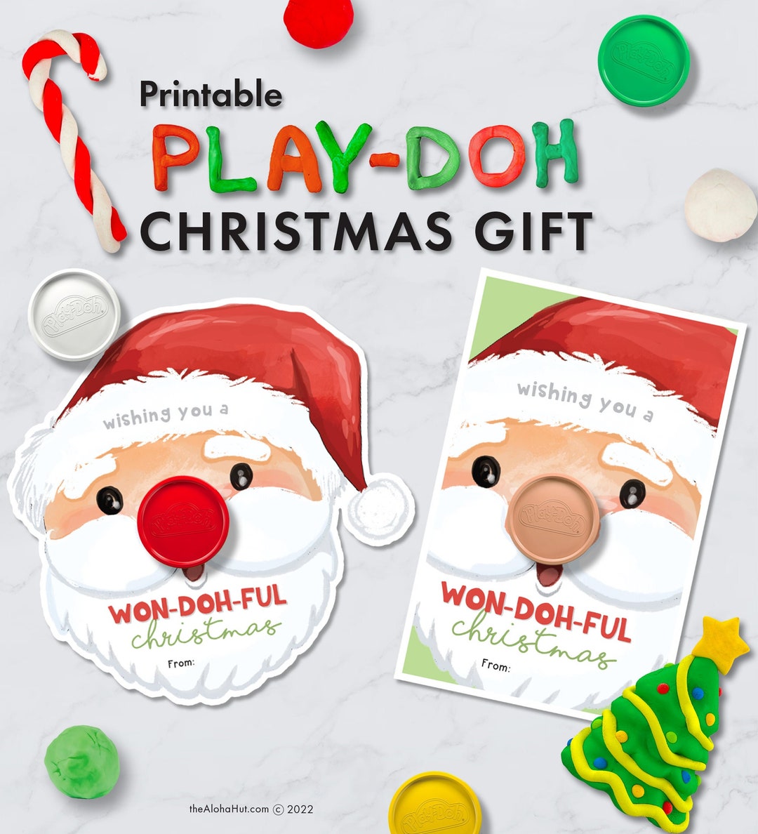 PLAY DOH Christmas Classroom Gift SANTA Printable Kids School Party Non ...