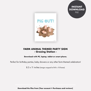 FARM ANIMAL Party Sign Pig Out Food Table Labels Kids Birthday ...