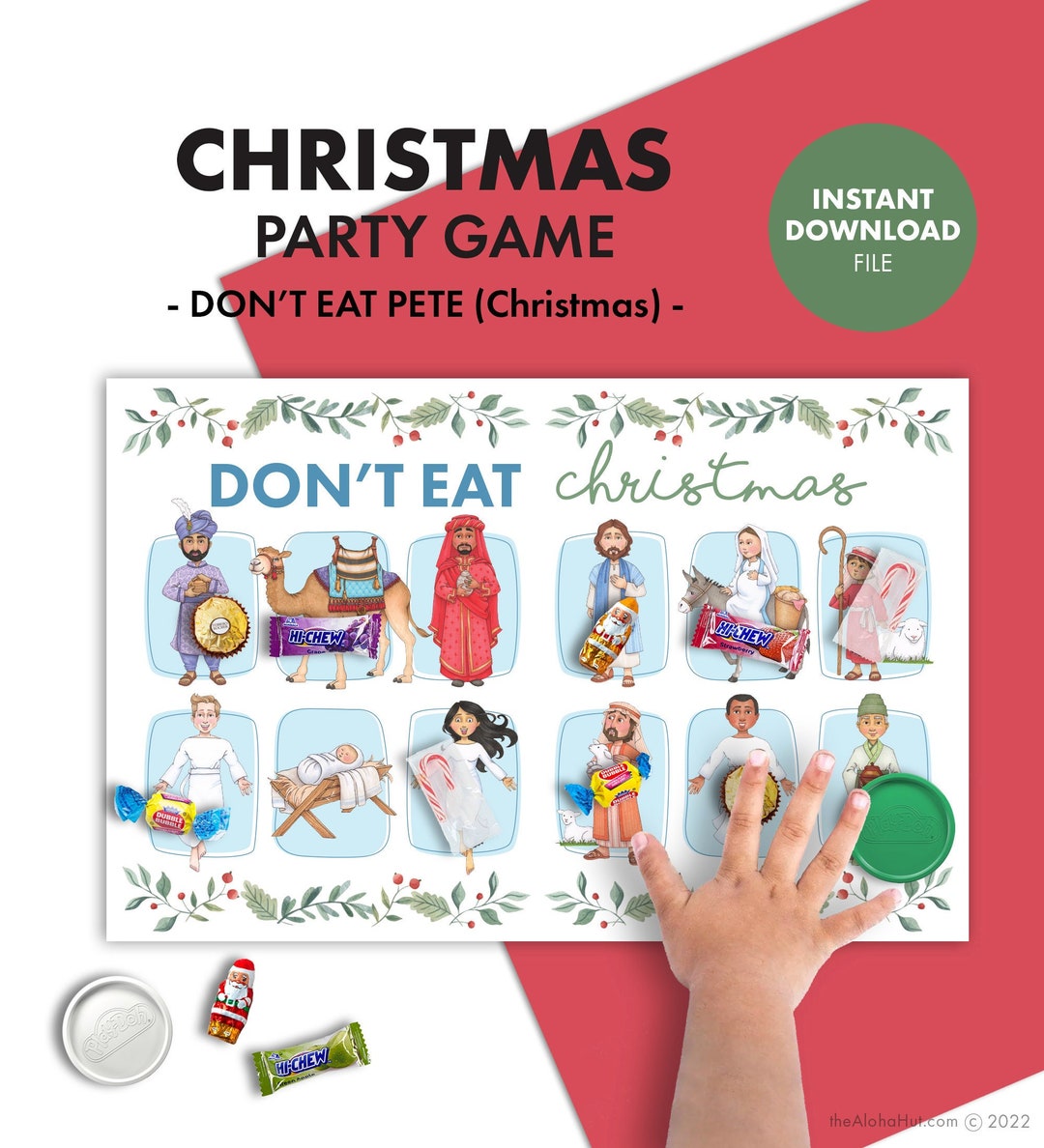 CHRISTMAS NATIVITY Kids Party Don't Eat Pete Game Printable Digital ...