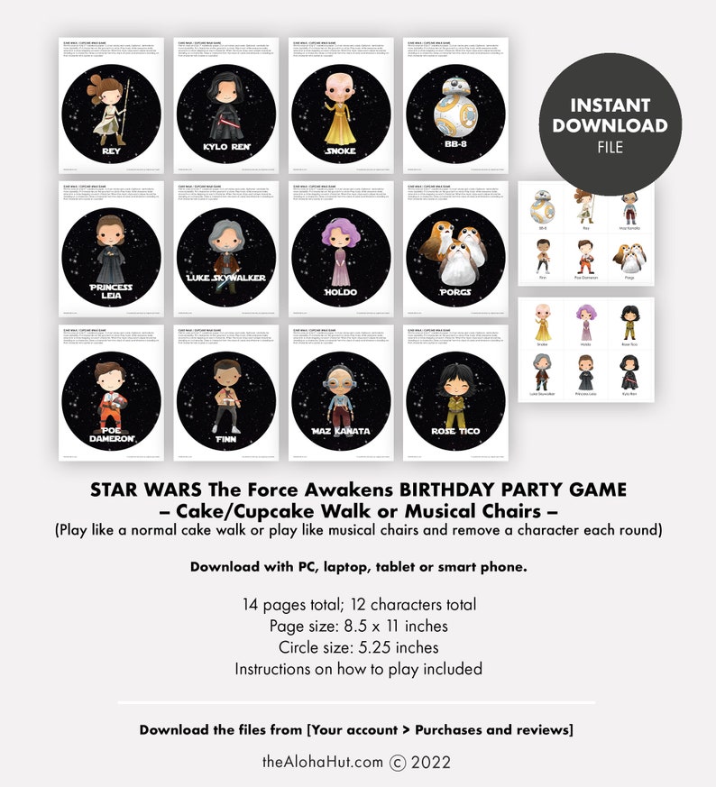 STAR WARS Kids Birthday Party Cake Walk Cupcake Walk Game - Etsy
