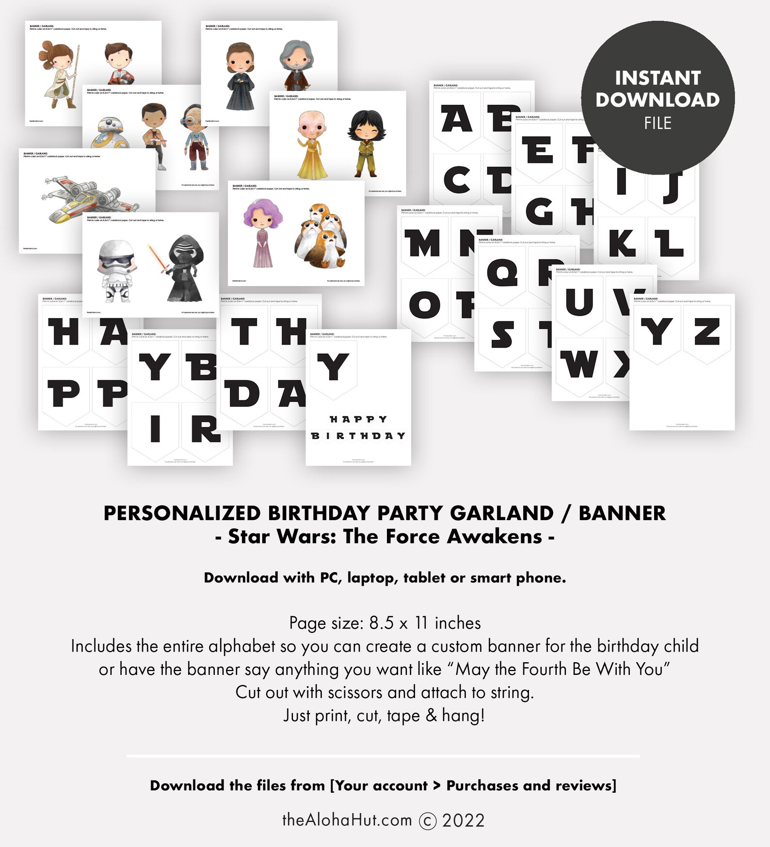 Personalized STAR WARS Kids Birthday Party Banner Garland - Etsy