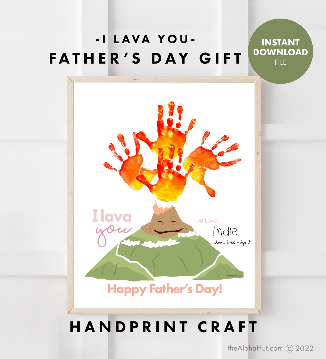 FATHER'S DAY Craft Gift Kids Fingerprint Handprint - Etsy