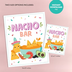 NACHO BAR Sign Poster Printable Instant Download Digital Teacher ...