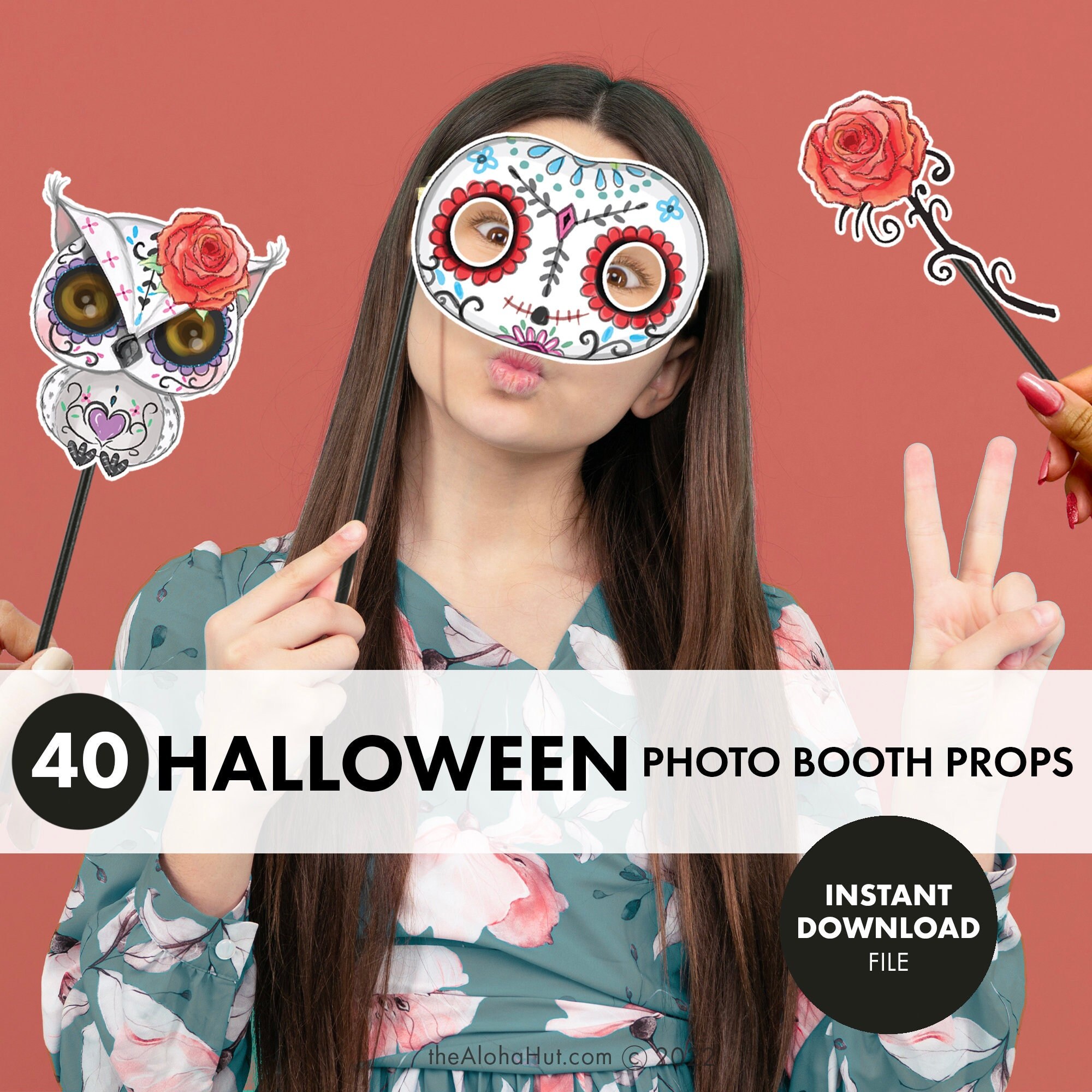 HALLOWEEN Party PHOTOBOOTH PROPS Digital Printable Party - Etsy