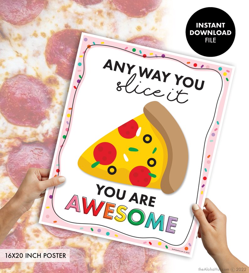 PIZZA Theme Sign Poster Thank You Teacher Appreciation | Etsy