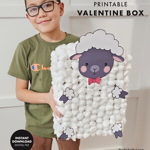 Sheep VALENTINE'S DAY BOX Printable Diy Kids Classroom Party Class ...
