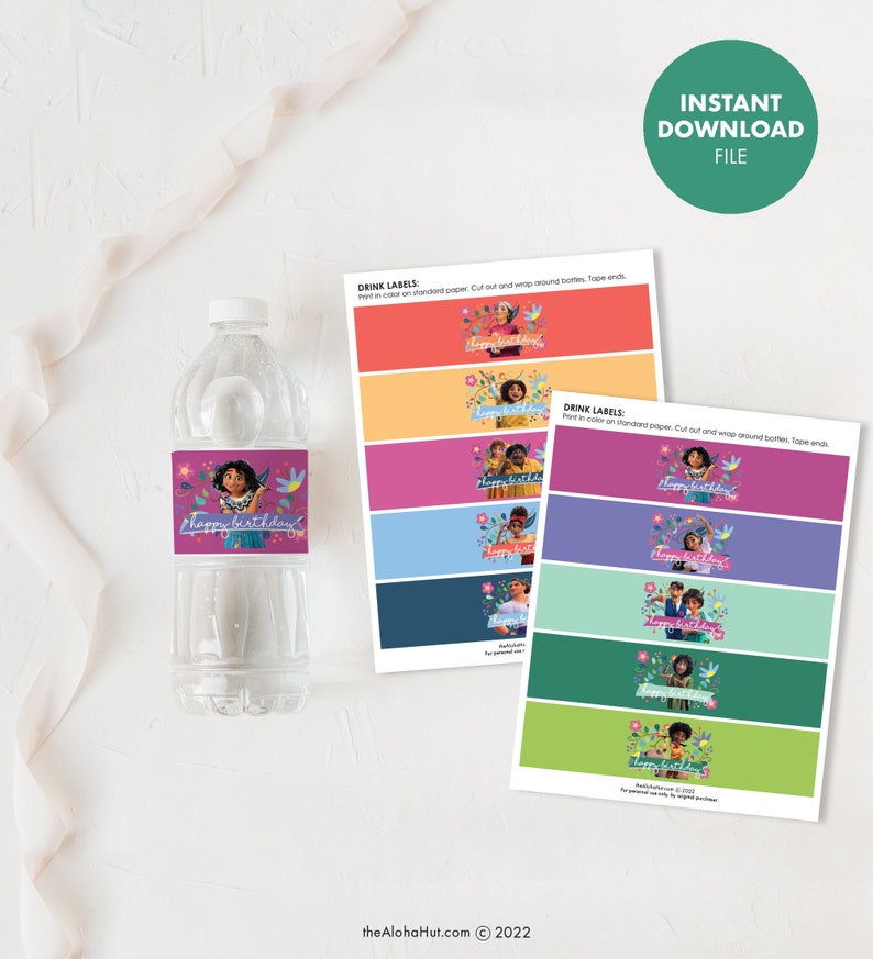 ENCANTO Drink Labels Kids Birthday Party Party Decorations - Etsy