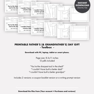 TOOLBOX FATHER'S DAY Gift Coupon Booklet Card Kids Craft Art ...