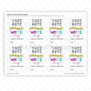 TEACHER APPRECIATION Gift Tag Thank You Teacher Printable Instant ...