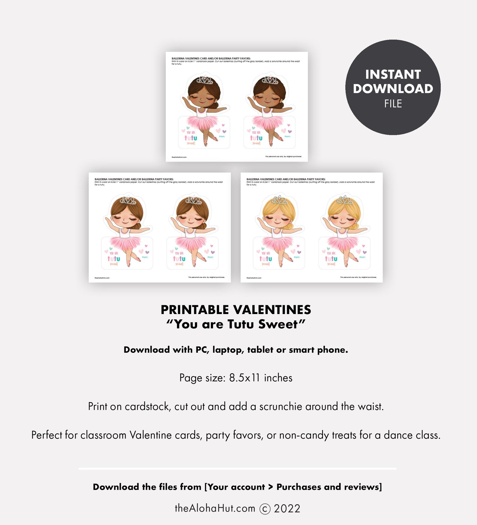 You Are Tutu Sweet PRINTABLE Non-candy Birthday Party Favor - Etsy