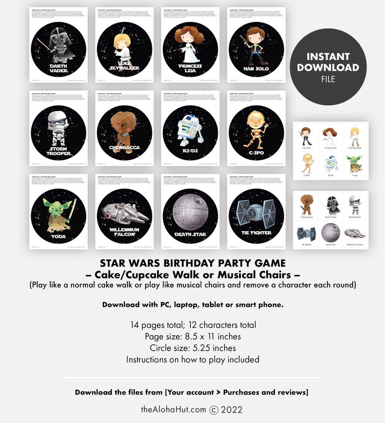 STAR WARS Kids Birthday Party Cake Walk Cupcake Walk Game - Etsy