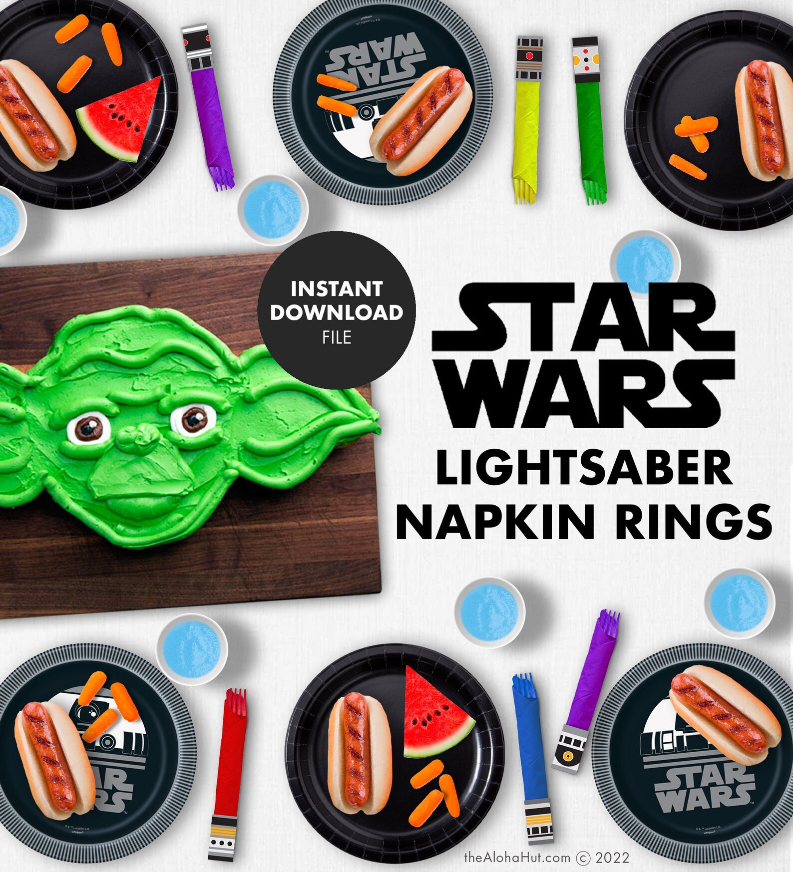 STAR WARS Party Lightsaber Napkin Rings Kids Birthday Decorations Decor ...