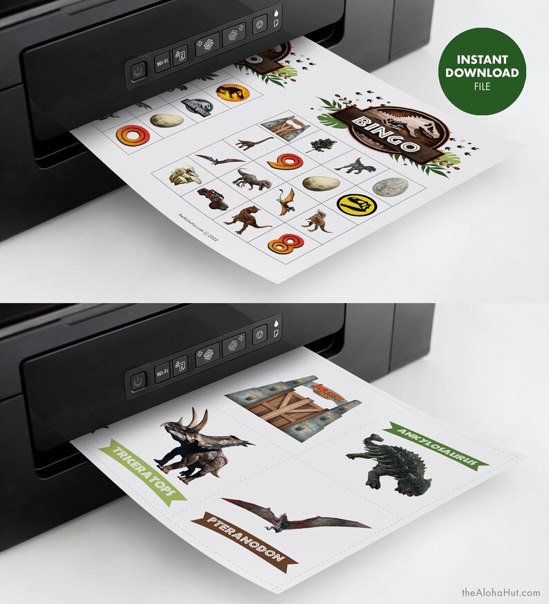 JURASSIC WORLD Dinosaur Kids Birthday Party Bingo Game Instant - Etsy