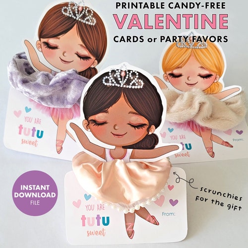 You Are Tutu Sweet PRINTABLE Non-candy VALENTINE Ballerina - Etsy