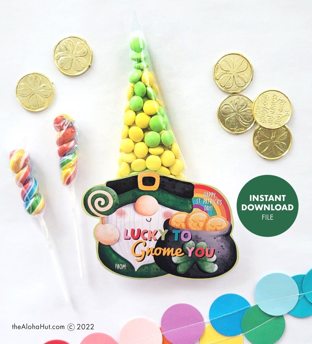 St Patrick's Day Treat Tag Lucky to Gnome You Printable Kids Party ...
