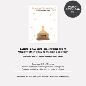 FATHER'S DAY Craft Gift Kids Fingerprint Handprint Footprint Craft Art ...