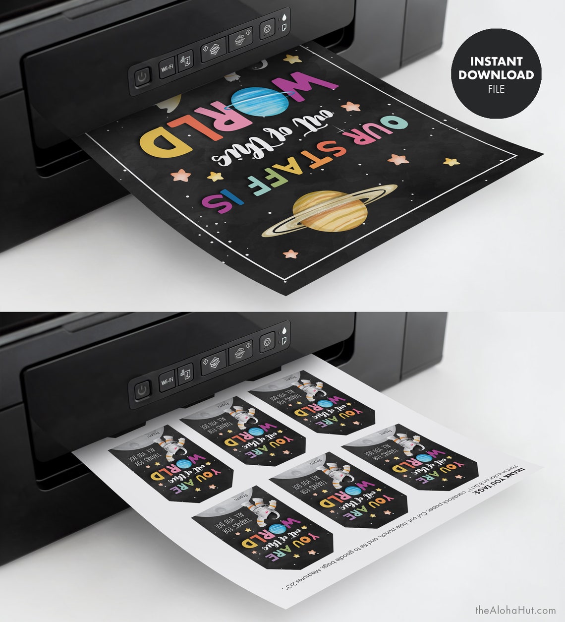 Galaxy Themed TEACHER APPRECIATION Thank You Tags Sign Poster - Etsy