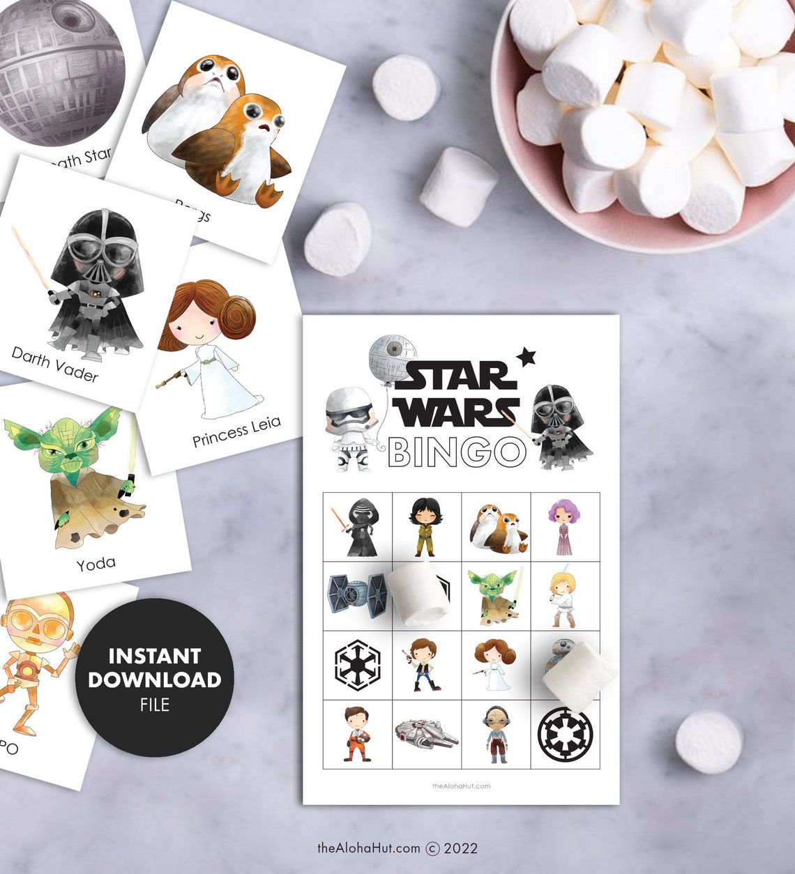 STAR WARS Bingo Game Kids Birthday Party Instant Download - Etsy