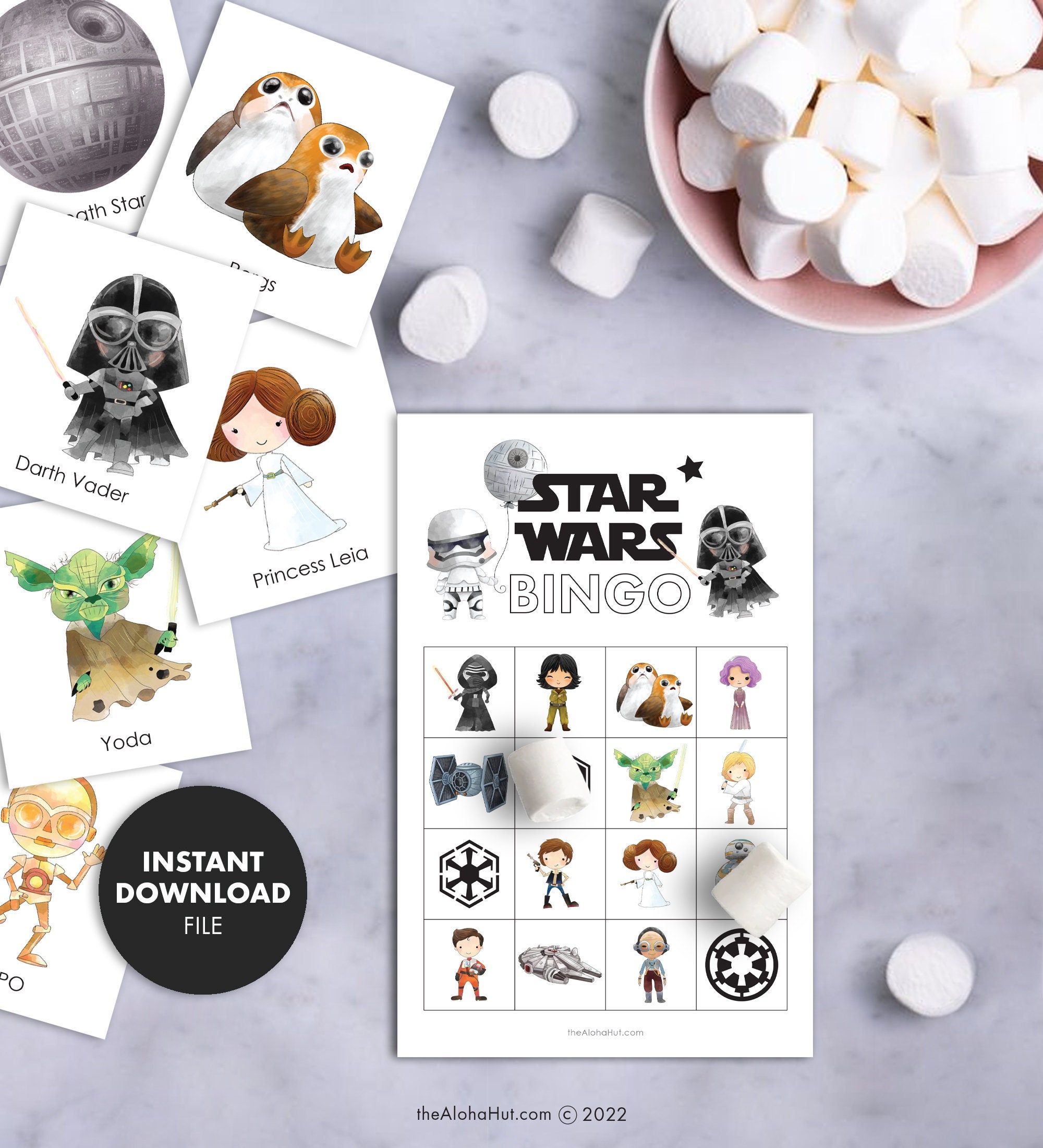 STAR WARS Bingo Game Kids Birthday Party Instant Download - Etsy