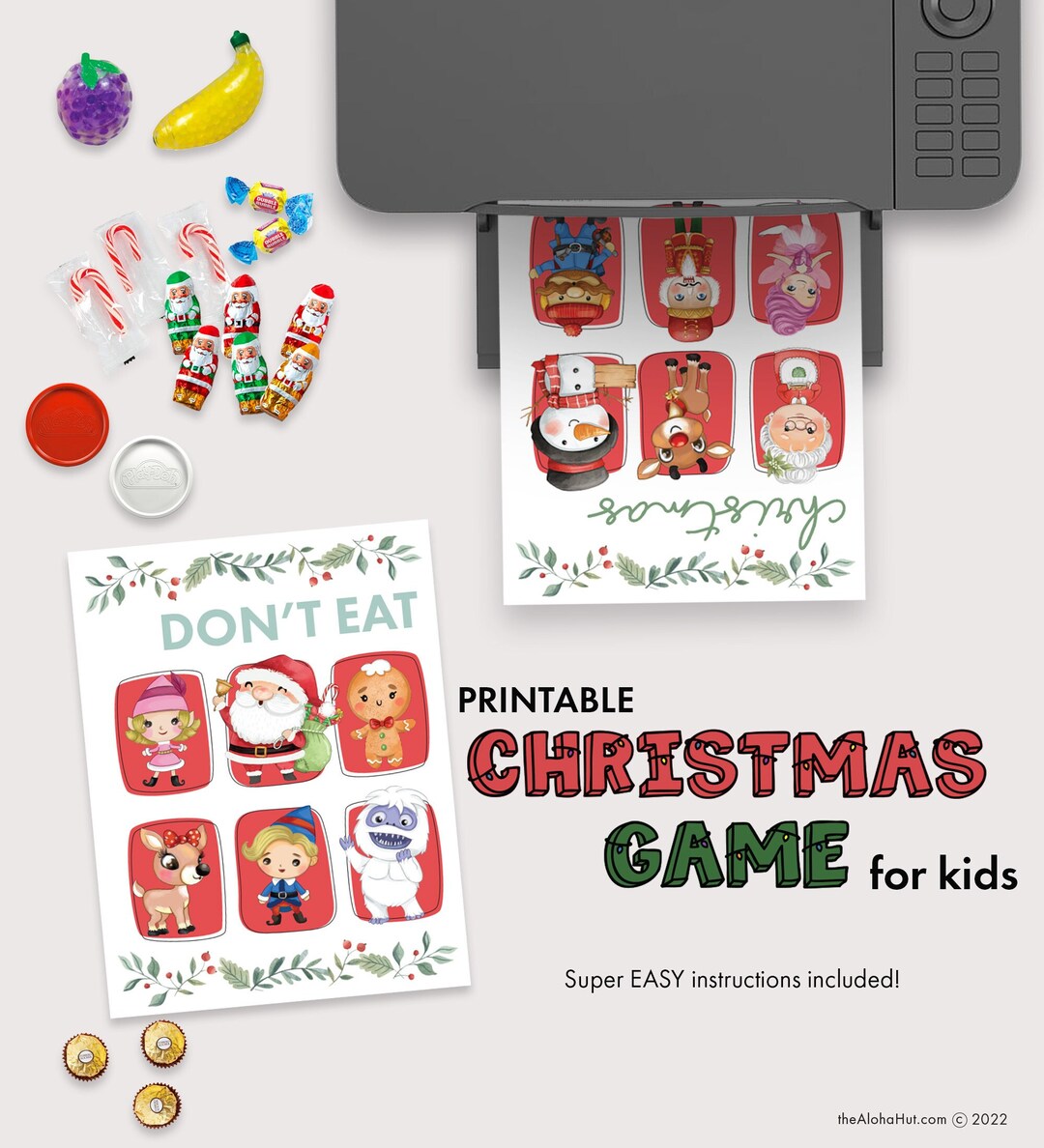 CHRISTMAS Kids Party Don't Eat Pete Game Printable Digital Santa ...