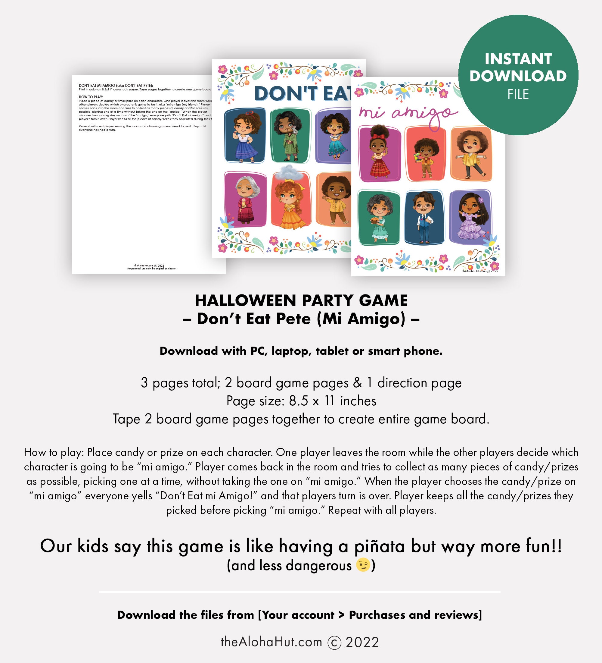 ENCANTO Kids Birthday Party Don't Eat Pete Game Instant - Etsy