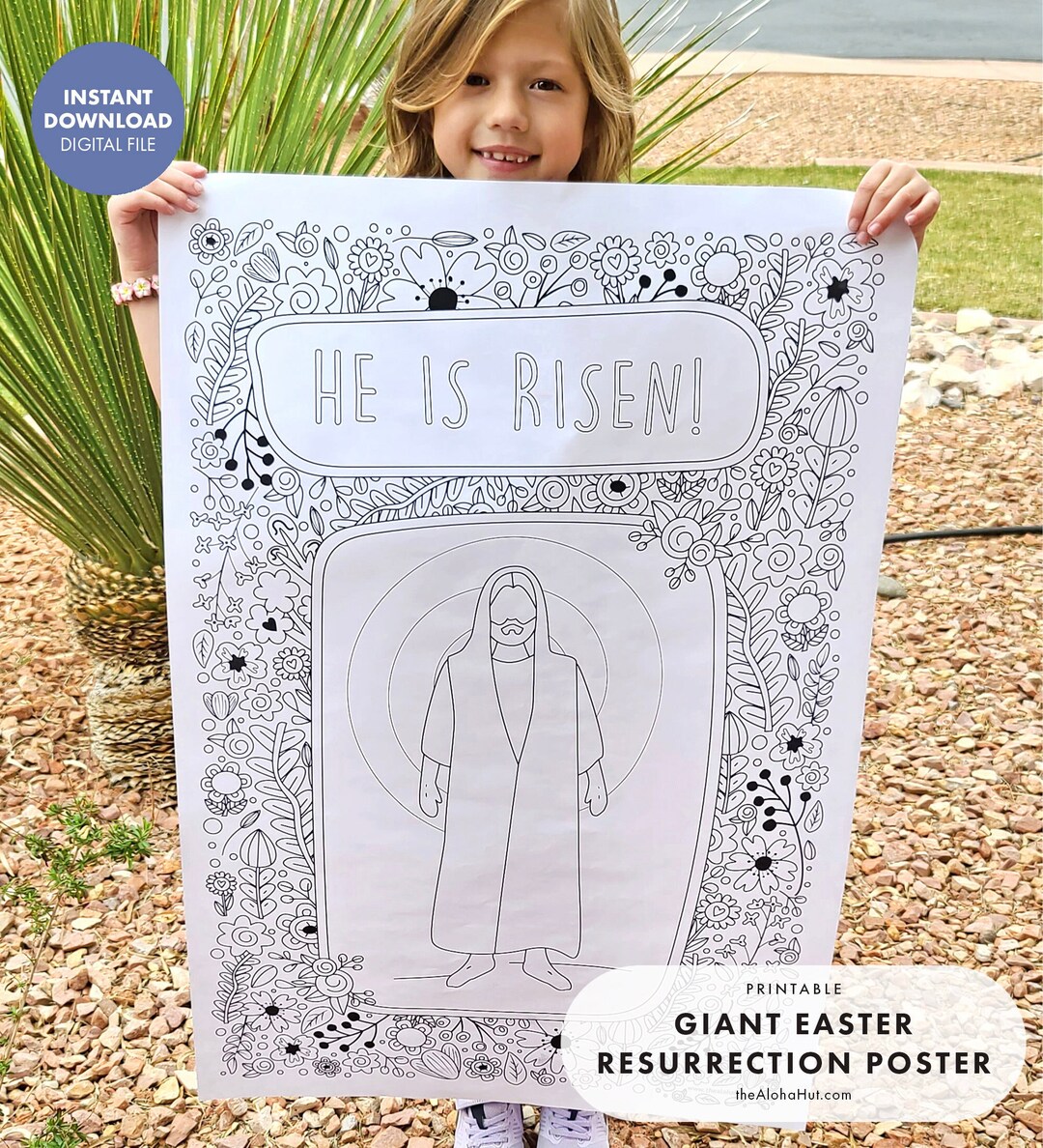 Giant EASTER RESURRECTION Coloring Poster Kids Activity Easter Activity ...