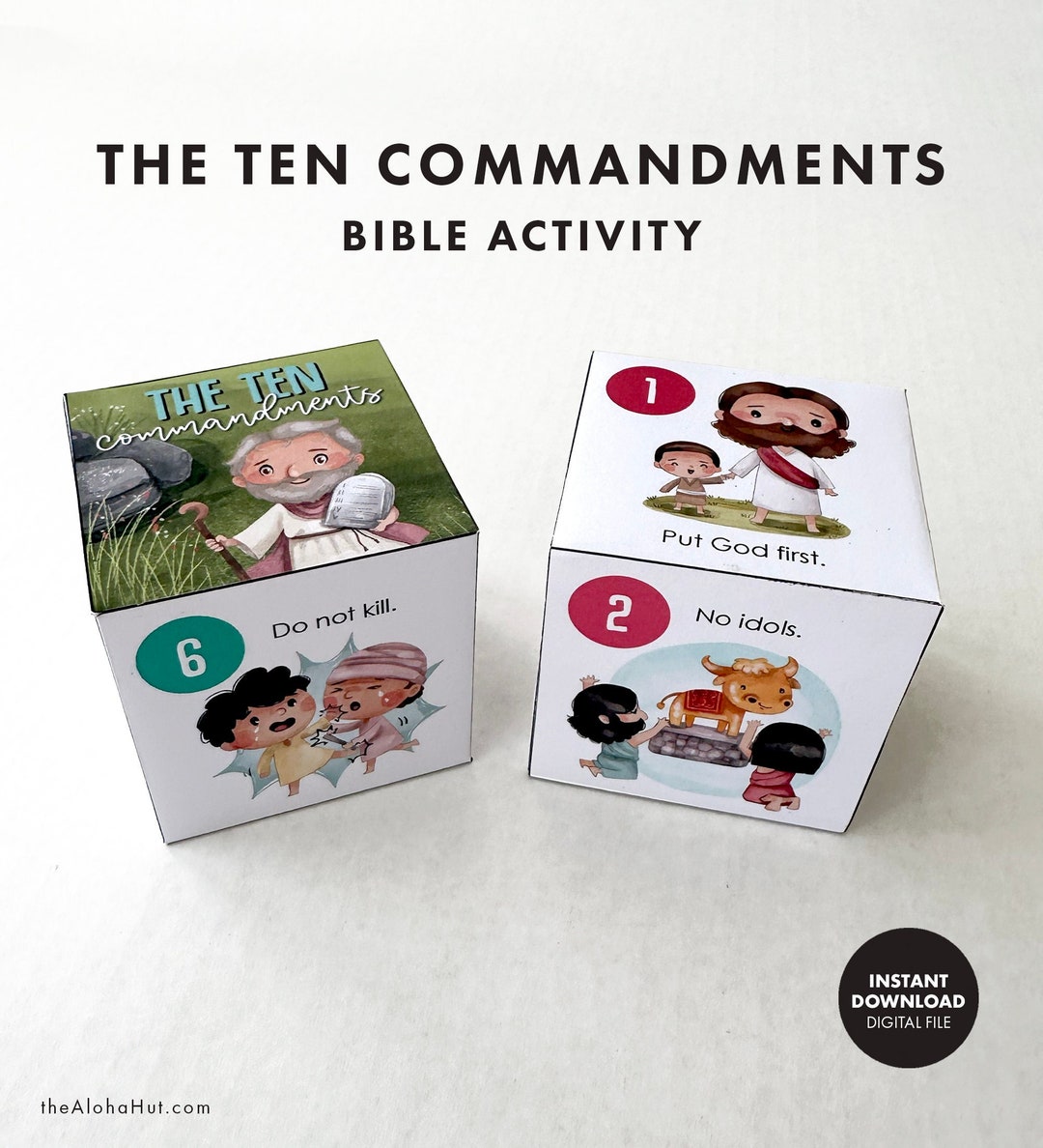 THE TEN COMMANDMENTS Lesson Help Dice Kids Activity Religious Christian ...