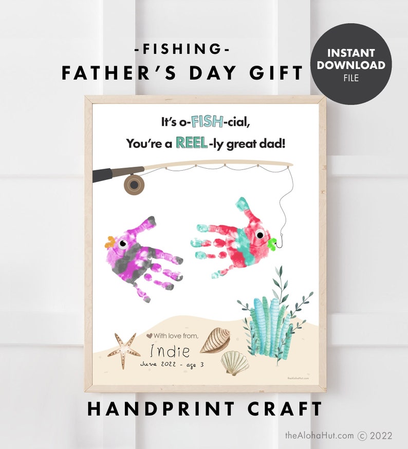 FATHER'S DAY Craft Gift Kids Fingerprint Handprint - Etsy