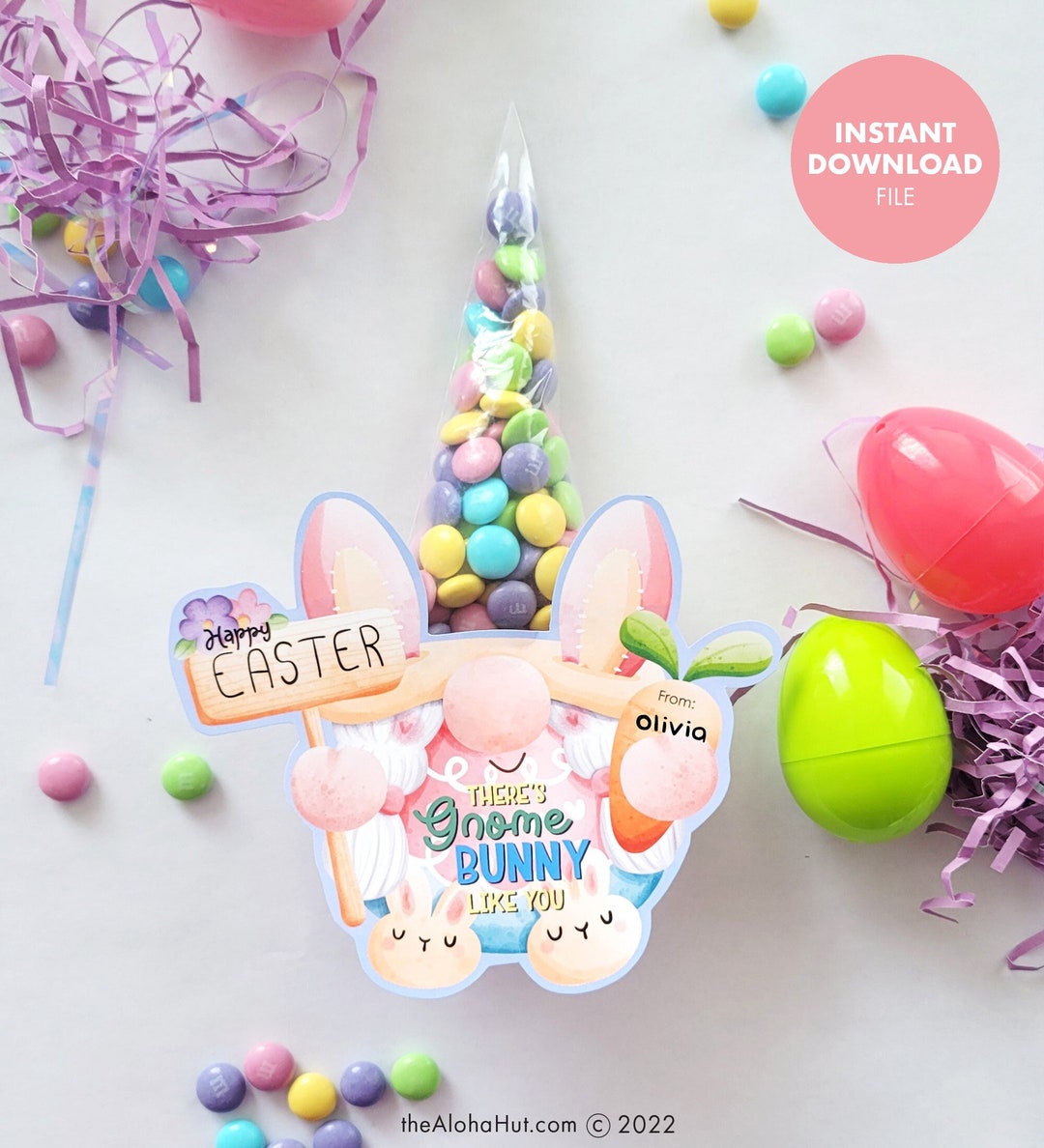 EASTER Treat Tag PRINTABLE There's Gnome Bunny Like You Happy Easter ...
