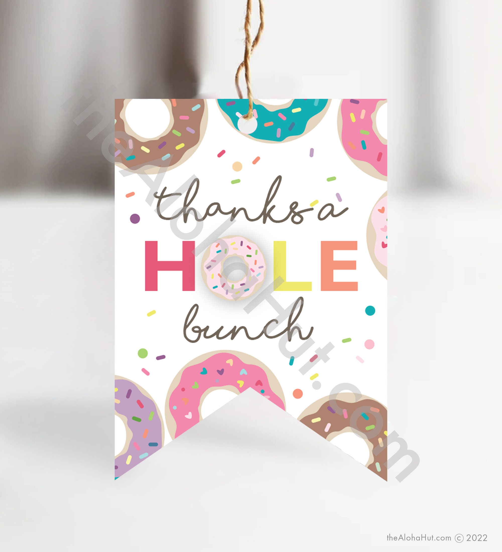 Donut THANK YOU Tags 'thanks a Hole Bunch' Teacher - Etsy