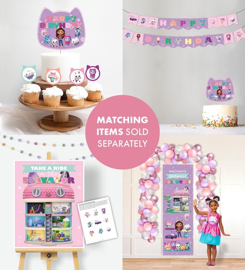 GABBY'S DOLLHOUSE Party Food Labels Tent Cards Birthday - Etsy