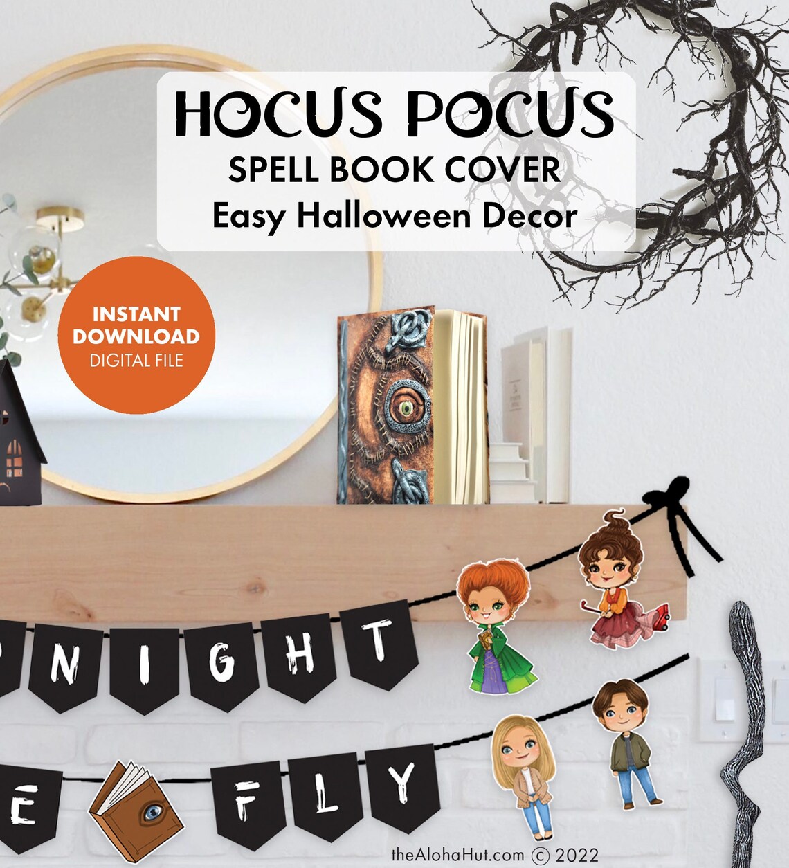 Printable HOCUS POCUS Spell Book Cover Halloween Decorations - Etsy