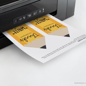 Pencil TEACHER APPRECIATION Gift Card Holder Thank You Printable ...