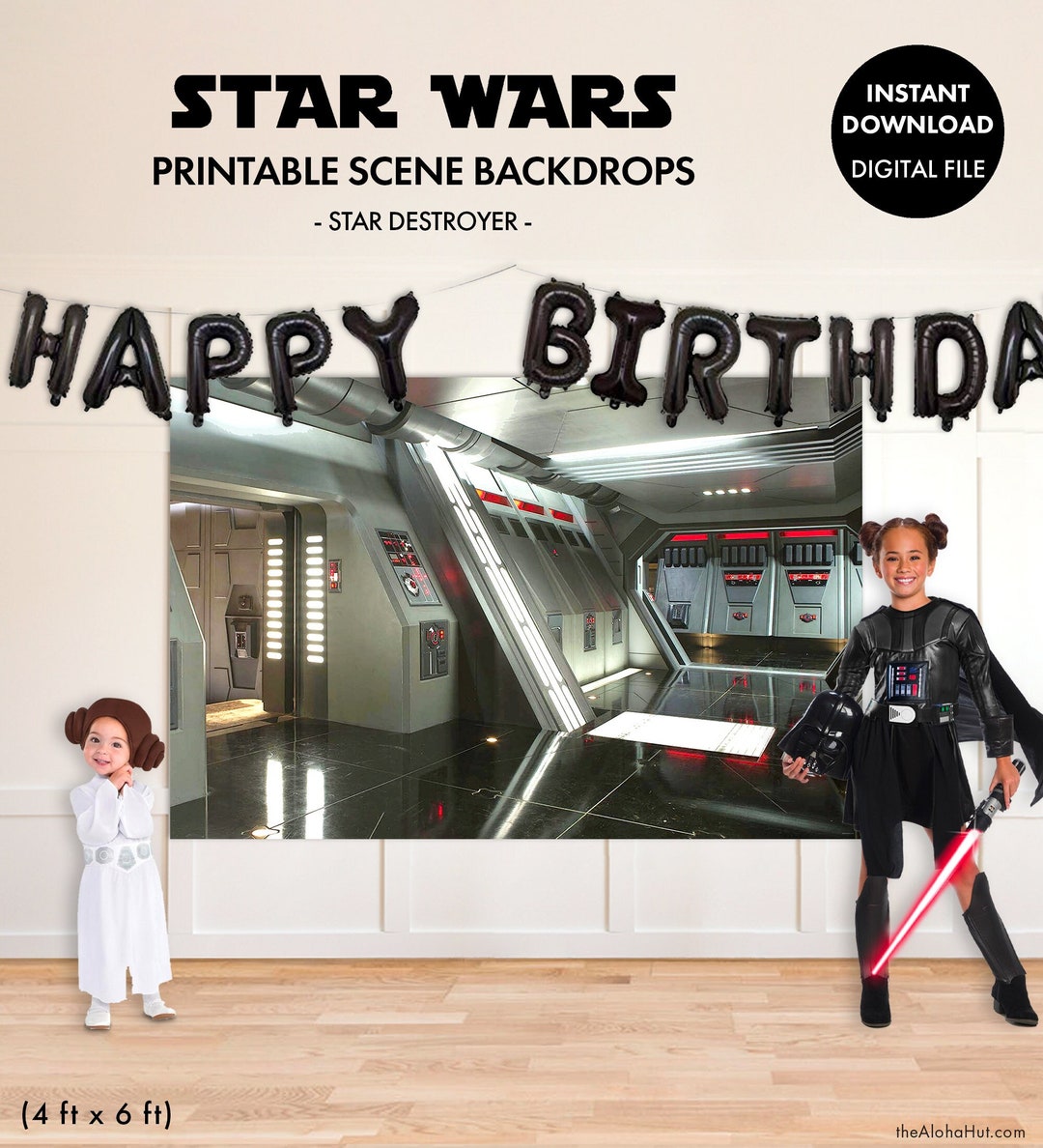 STAR WARS Party BACKDROP Star Destroyer Scene Birthday Party Poster ...