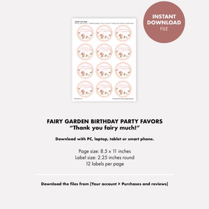 FAIRY Party Favor Tags Enchanted Forest Birthday Decorations Decor ...